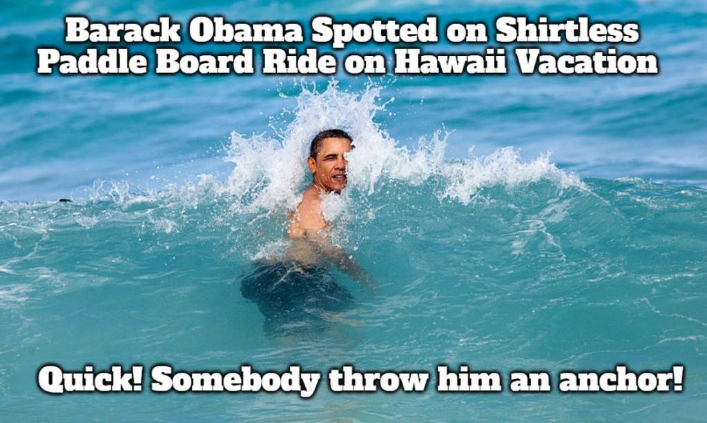 Barack Obama Spotted on Shirtless Paddle Board Ride on Hawaii Vacation ...