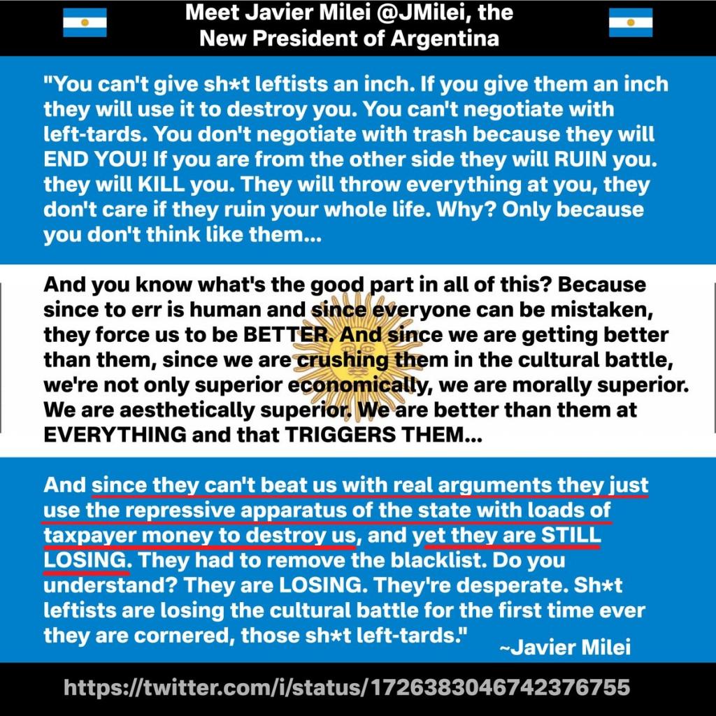 Javier Milie speech in interview » DrRamon's Timeline Photos